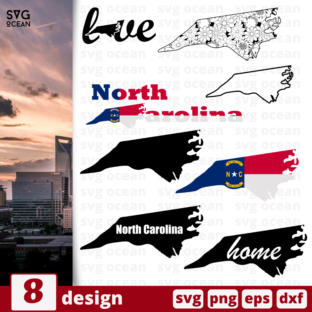 North Carolina SVG bundle vector for instant download - Svg Ocean ...