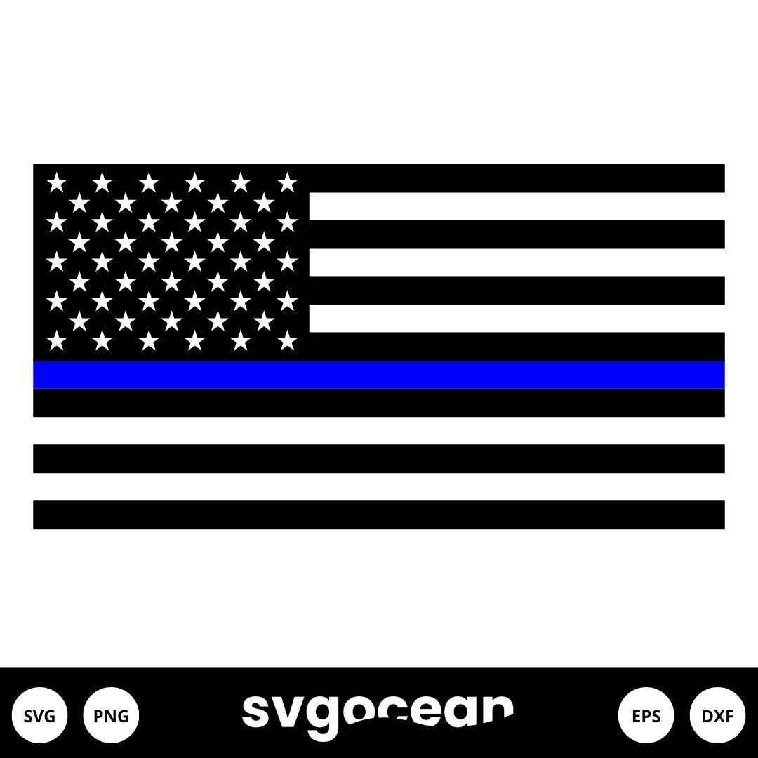 Blue Line Flag SVG vector for instant download - Svg Ocean — svgocean