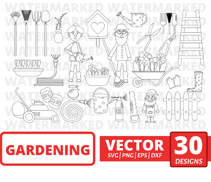 Gardening SVG bundle vector for instant download - Svg Ocean — svgocean