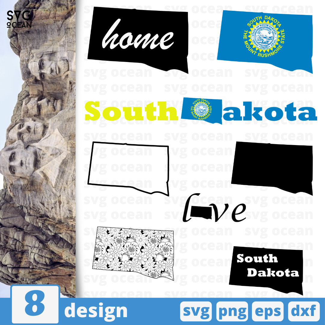 South Dakota SVG bundle vector for instant download - Svg Ocean — svgocean