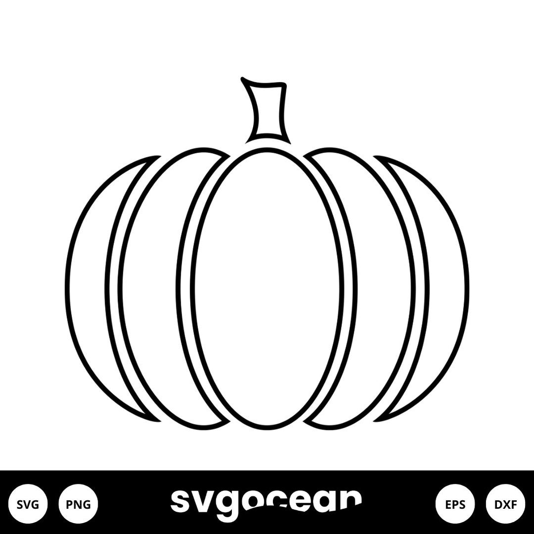 Pumpkin Outline Svg vector for instant download - Svg Ocean — svgocean