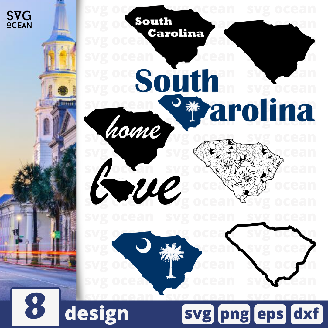 South Carolina SVG bundle vector for instant download - Svg Ocean ...