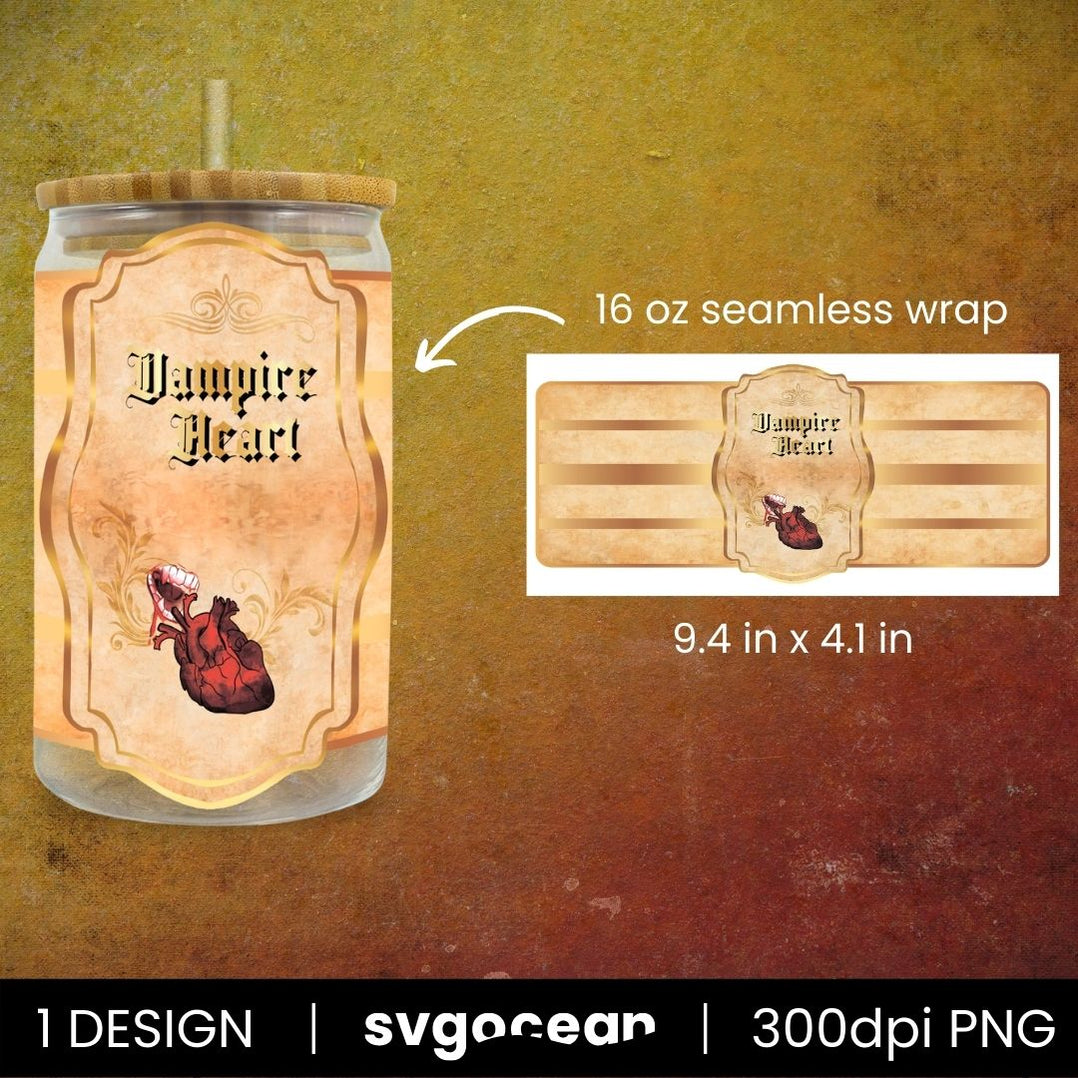 Vampire Heart Can Glass PNG vector for instant download - Svg Ocean ...