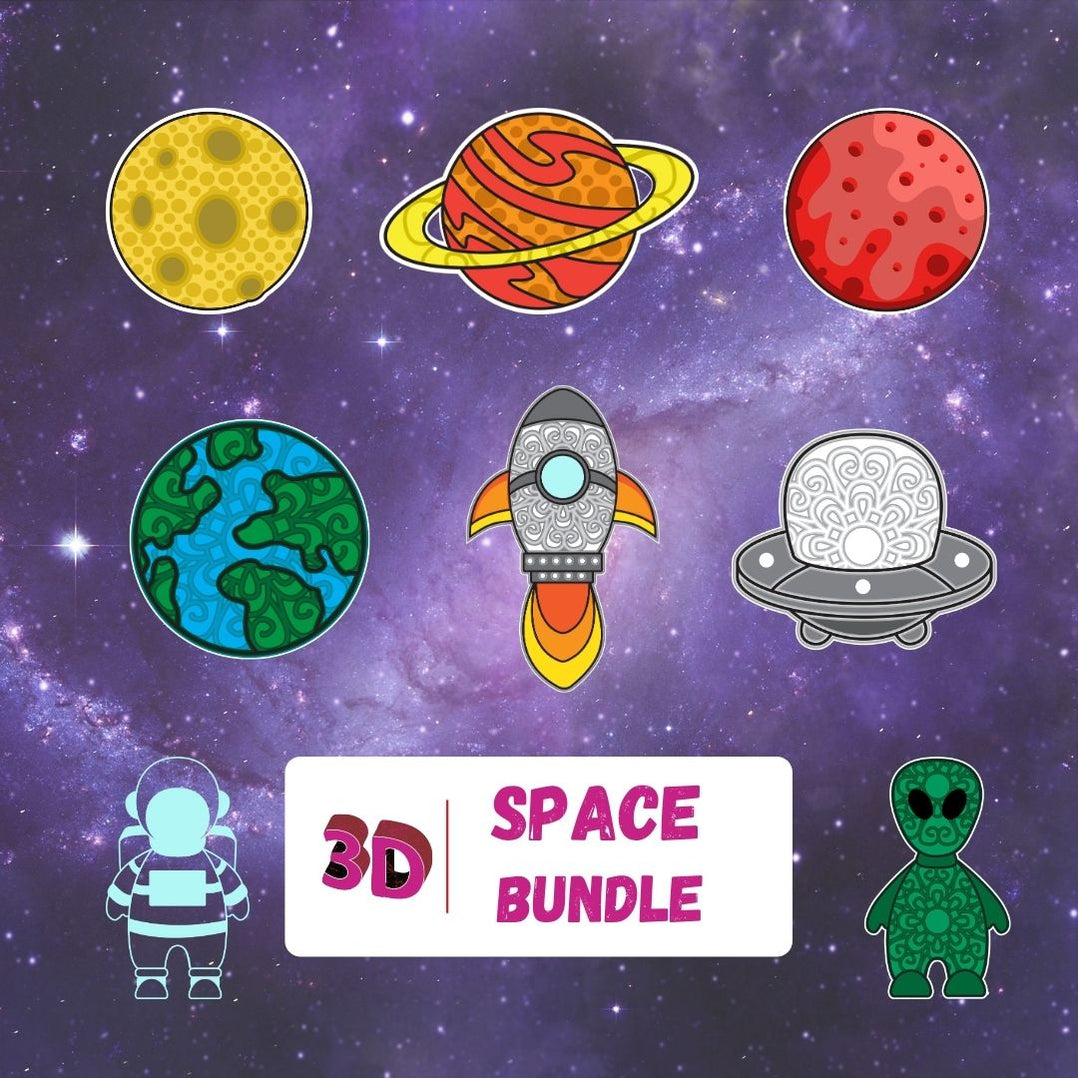 3D Space SVG Bundle vector for instant download - Svg Ocean — svgocean