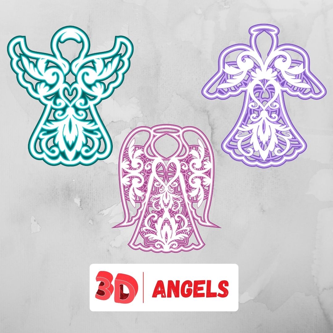 3D Angels SVG Bundle vector for instant download - Svg Ocean — svgocean
