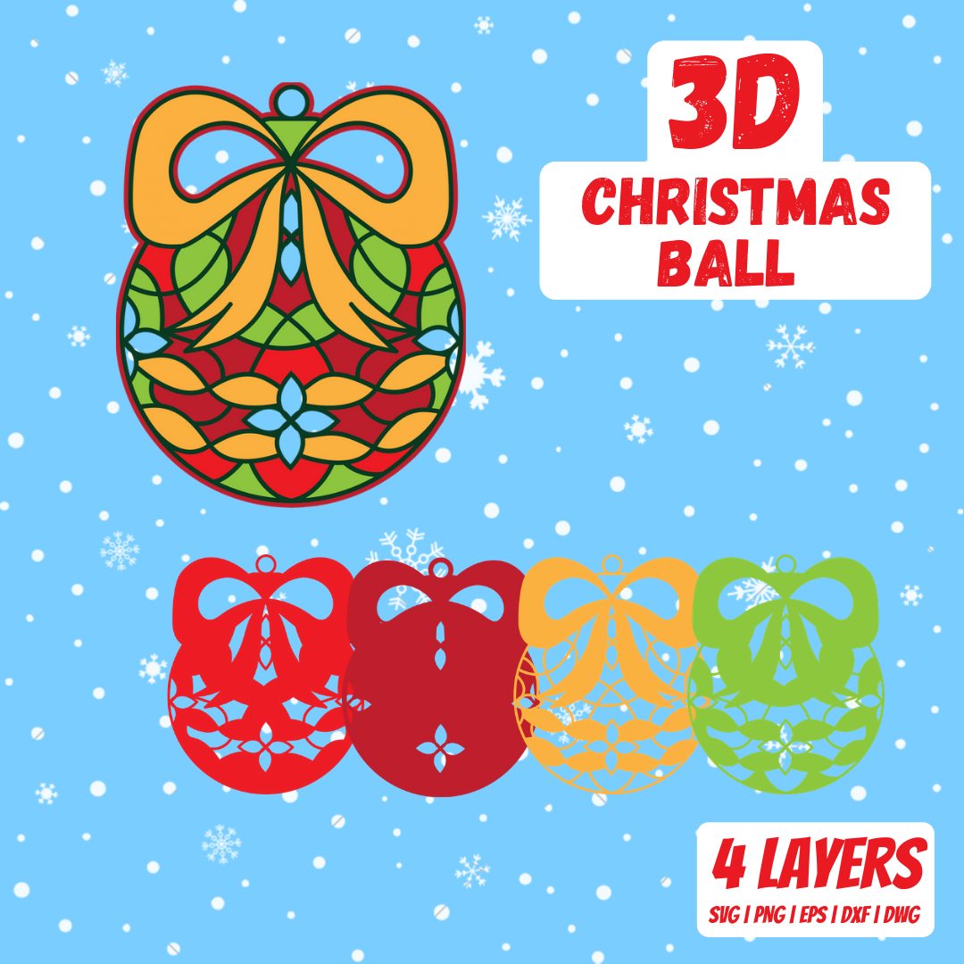 3D Christmas ball vector for instant download - Svg Ocean — svgocean