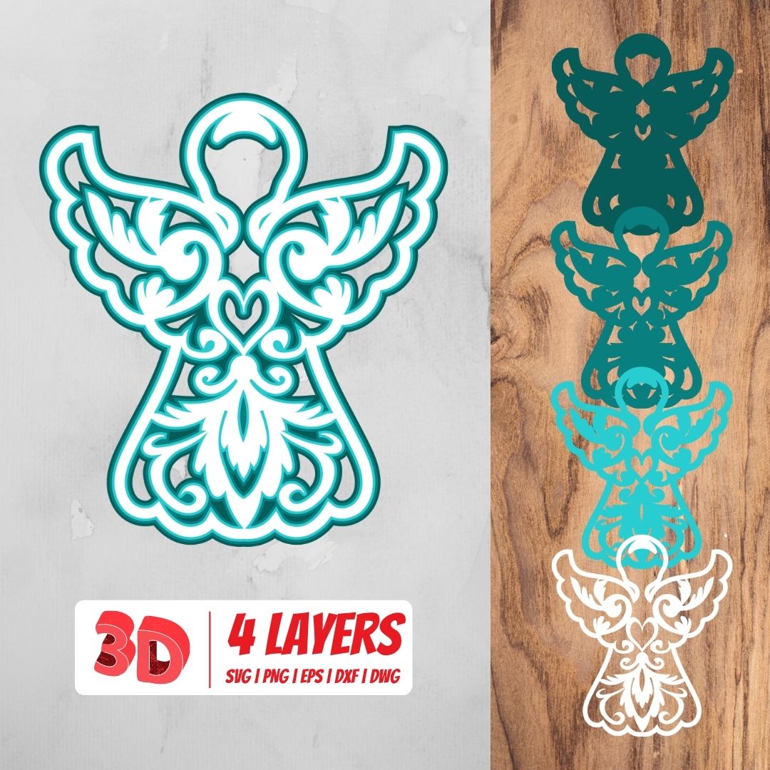 Free 3D Angel SVG Cut File - Svg Ocean — svgocean