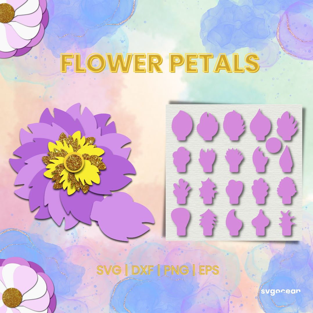 Flower Petals Svg vector for instant download - Svg Ocean — svgocean