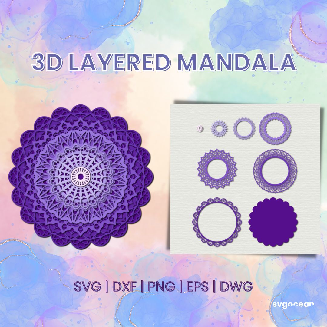 3D Mandala Svg Free vector for instant download - Svg Ocean — svgocean