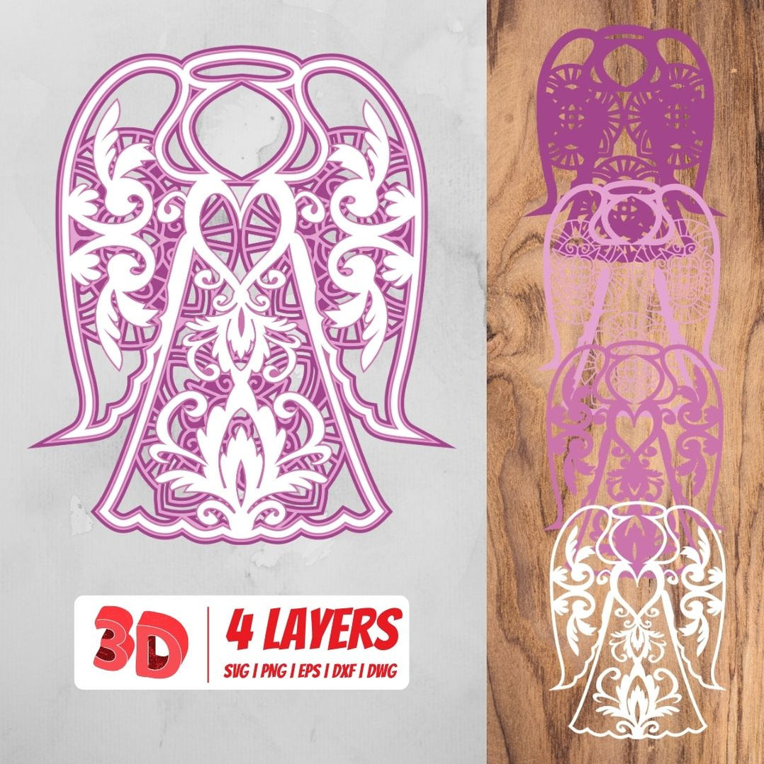 3D Angel SVG Cut File vector for instant download - Svg Ocean — svgocean