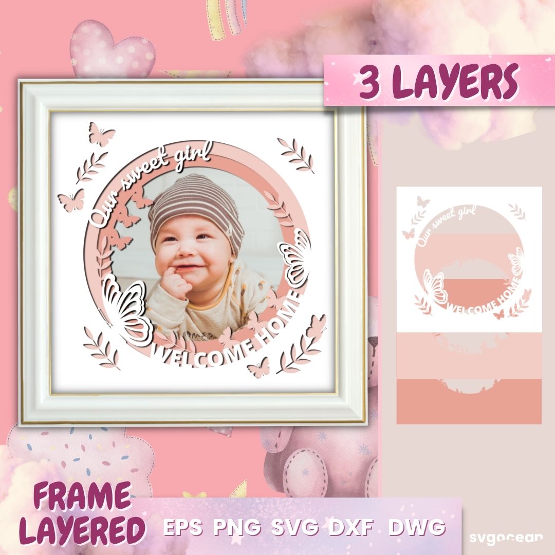 Baby Photo Frame vector for instant download - Svg Ocean — svgocean