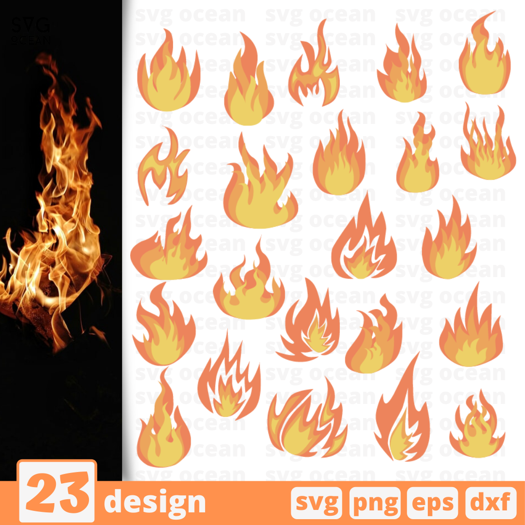 Fire SVG bundle vector for instant download - Svg Ocean — svgocean