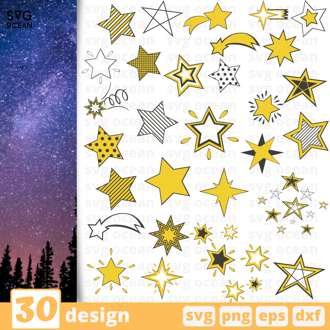 Stars SVG bundle vector for instant download - Svg Ocean — svgocean