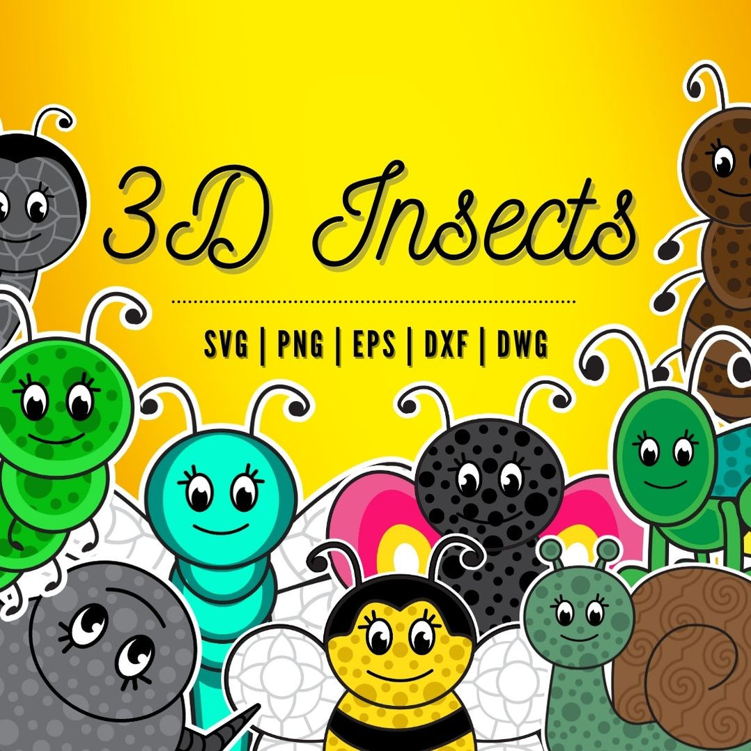 3D Layered Insects SVG Bundle vector for instant download - Svg Ocean ...