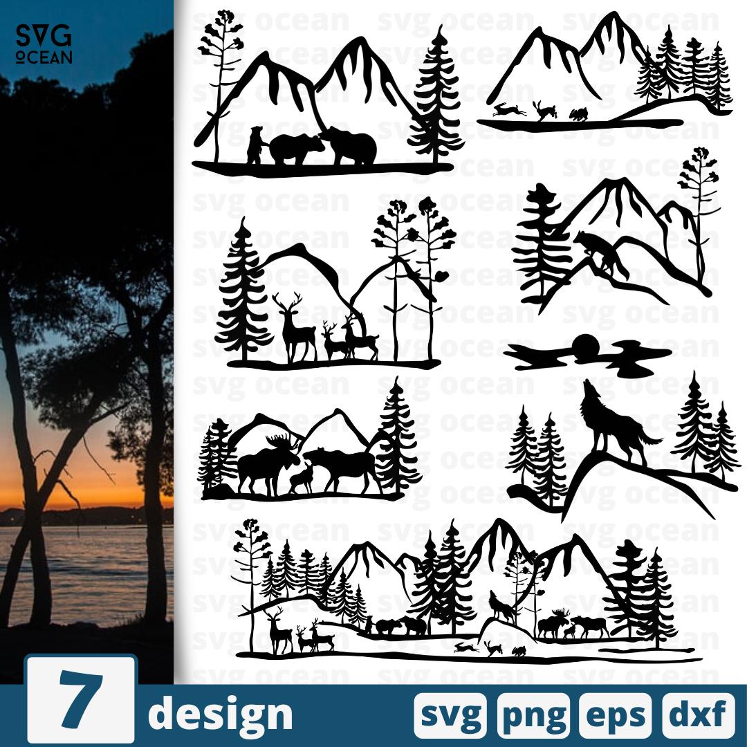Nature silhouettes SVG bundle vector for instant download - Svg Ocean ...