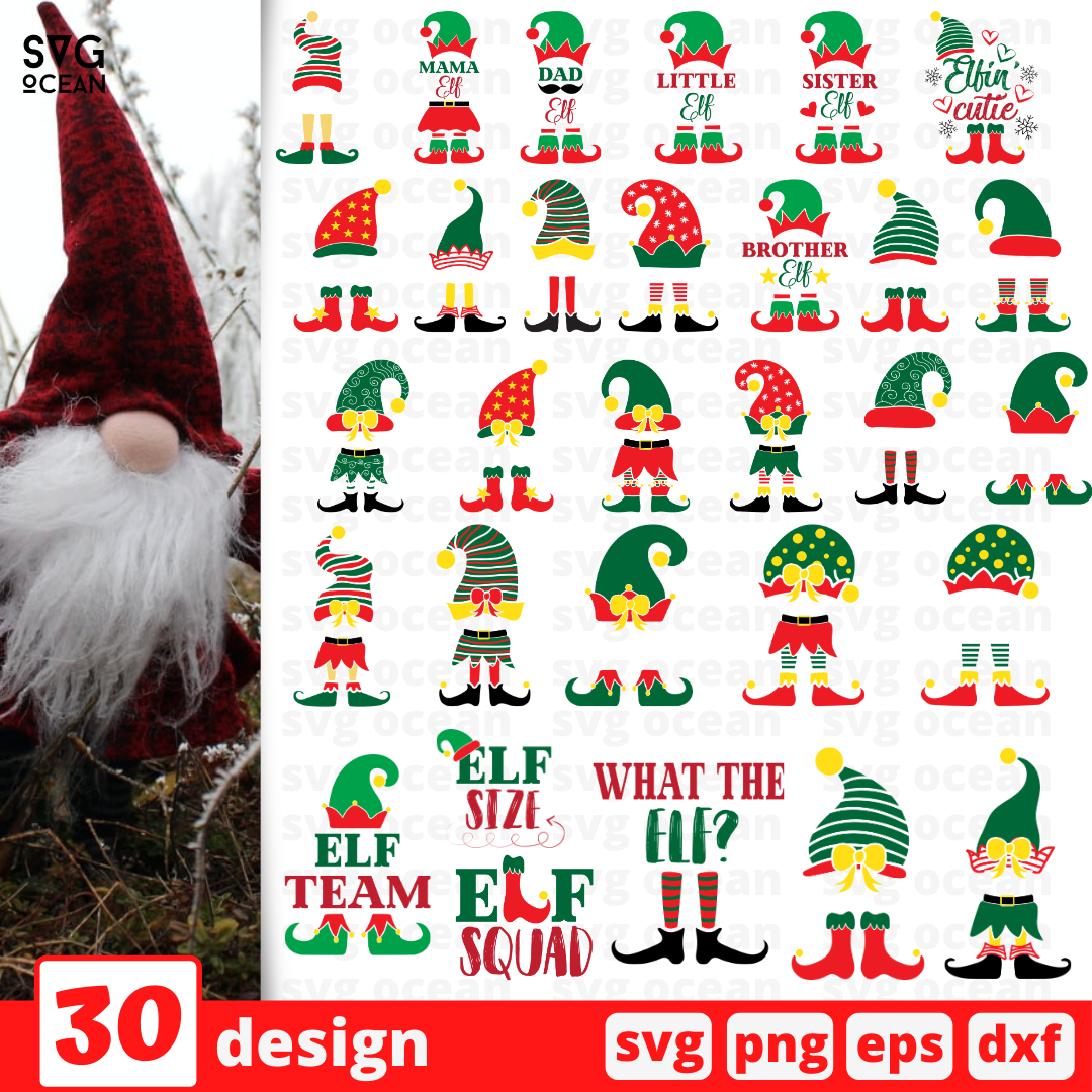 Christmas Elf SVG Bundle vector for instant download - Svg Ocean — svgocean