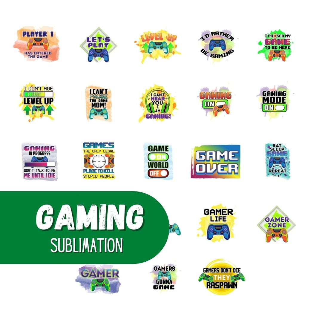 Gaming Sublimation Bundle vector for instant download - Svg Ocean ...