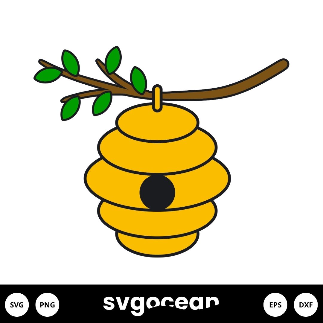 Bee Hive Svg vector for instant download - Svg Ocean — svgocean