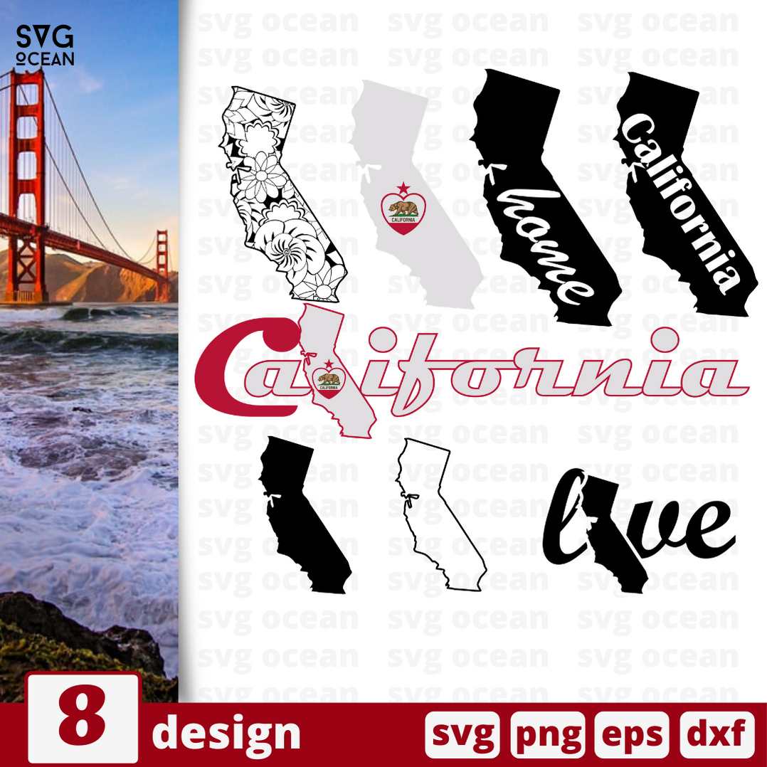 California SVG bundle vector for instant download - Svg Ocean — svgocean
