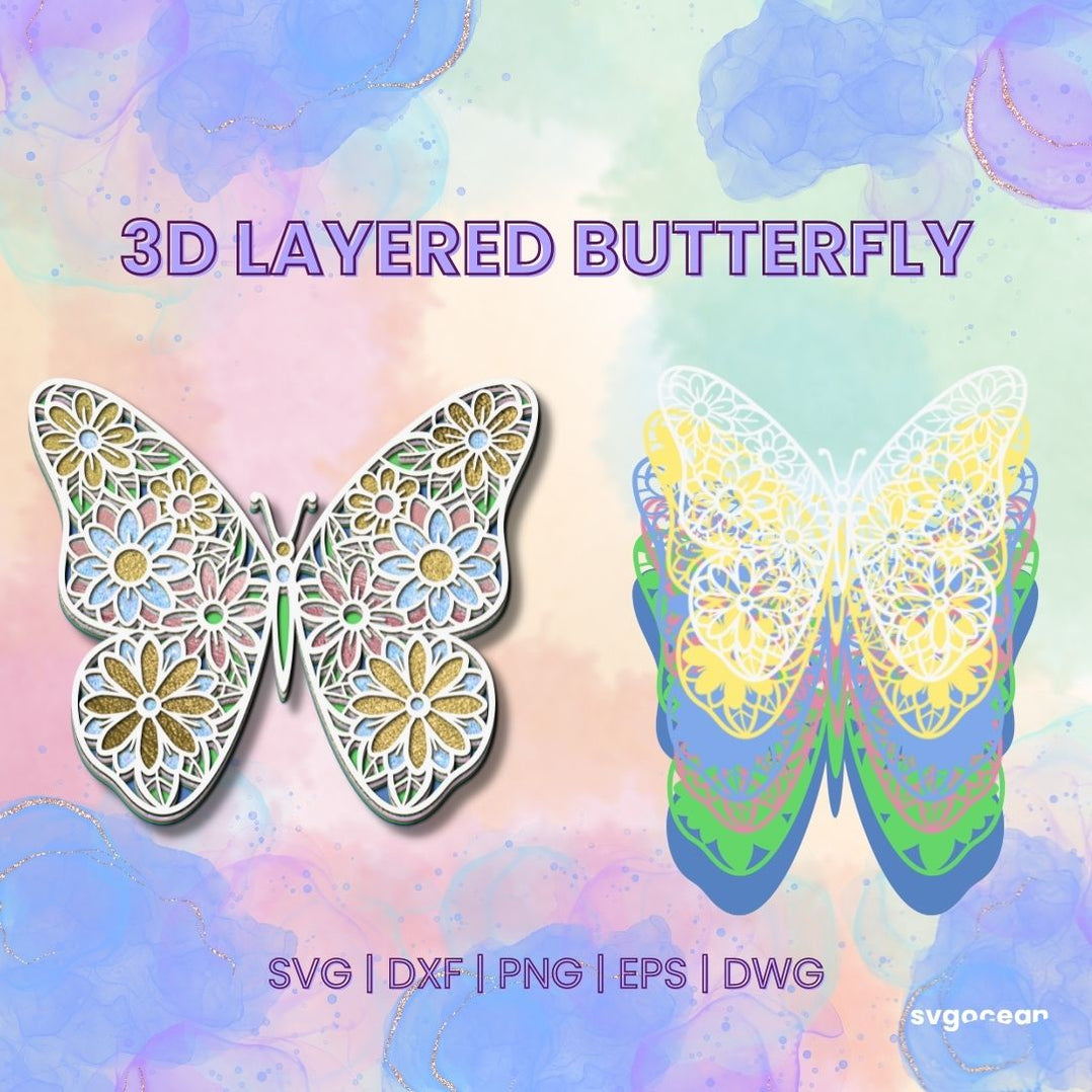 3D Butterfly SVG Bundle vector for instant download - Svg Ocean — svgocean