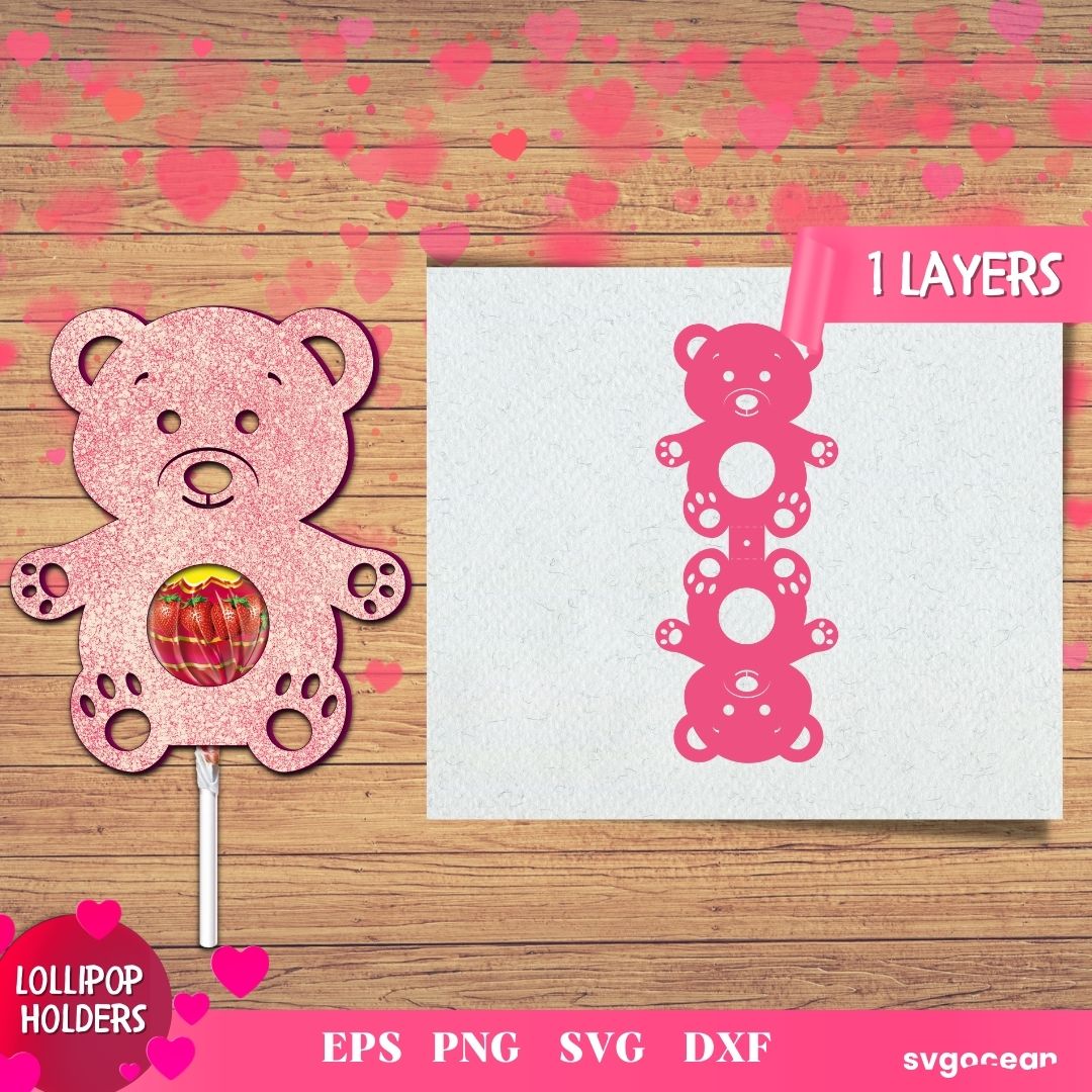Bear Candy Holder SVG - Valentine Candy Holder Design - Svg Ocean ...