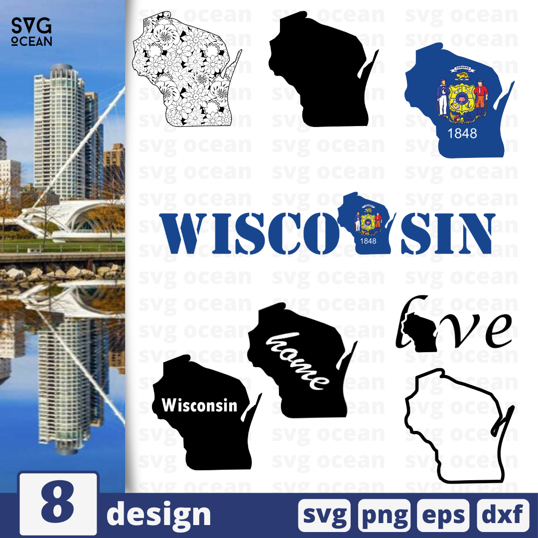 Wisconsin SVG bundle vector for instant download - Svg Ocean — svgocean