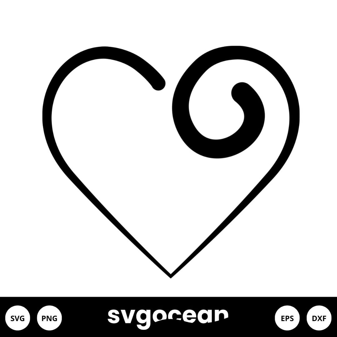 Heart Swirl SVG vector for instant download - Svg Ocean — svgocean