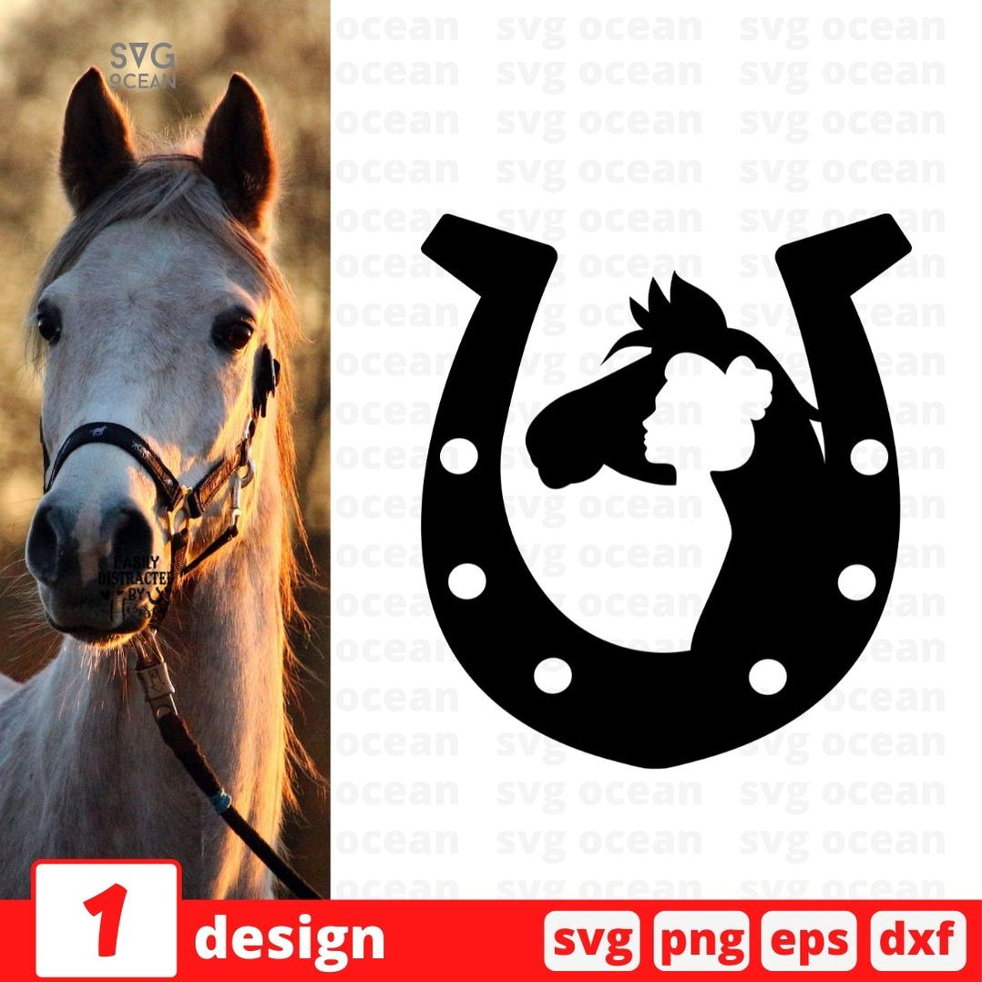 Horse monogram 2 vector for instant download - Svg Ocean — svgocean