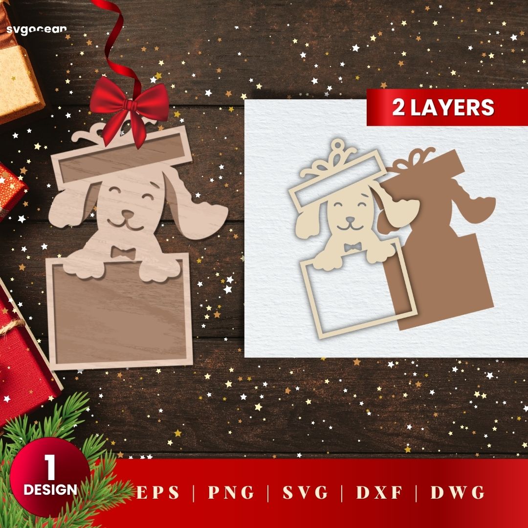 Christmas Dog Laser Cutting vector for instant download - Svg Ocean ...
