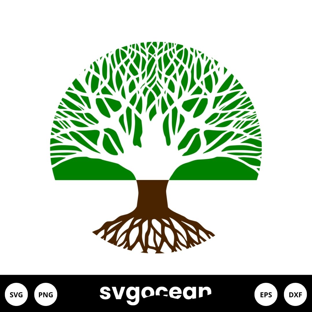 Tree With Roots Svg vector for instant download - Svg Ocean — svgocean