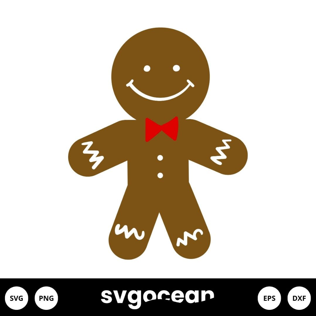 Gingerbread Man Svg vector for instant download - Svg Ocean — svgocean