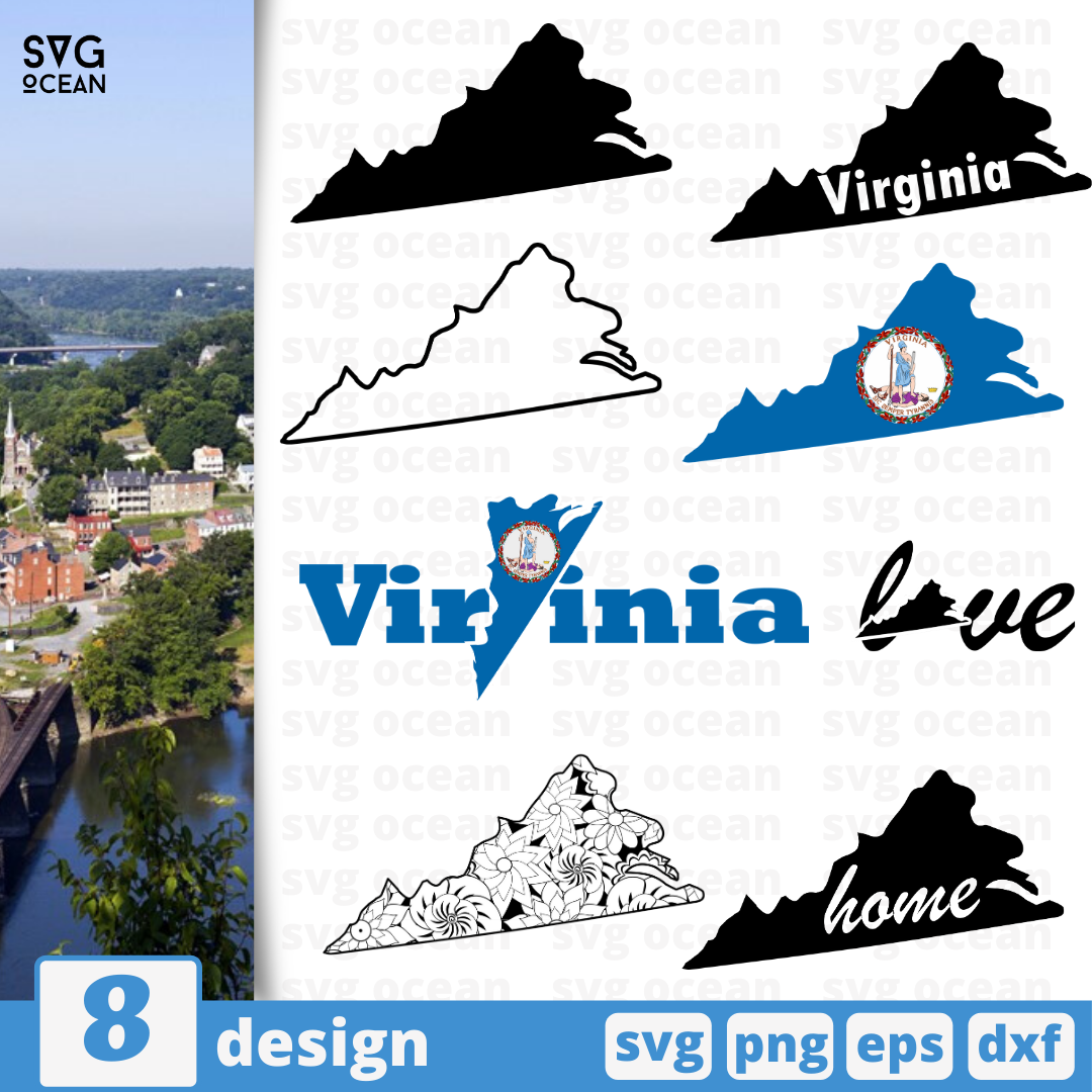 Virginia SVG bundle vector for instant download - Svg Ocean — svgocean