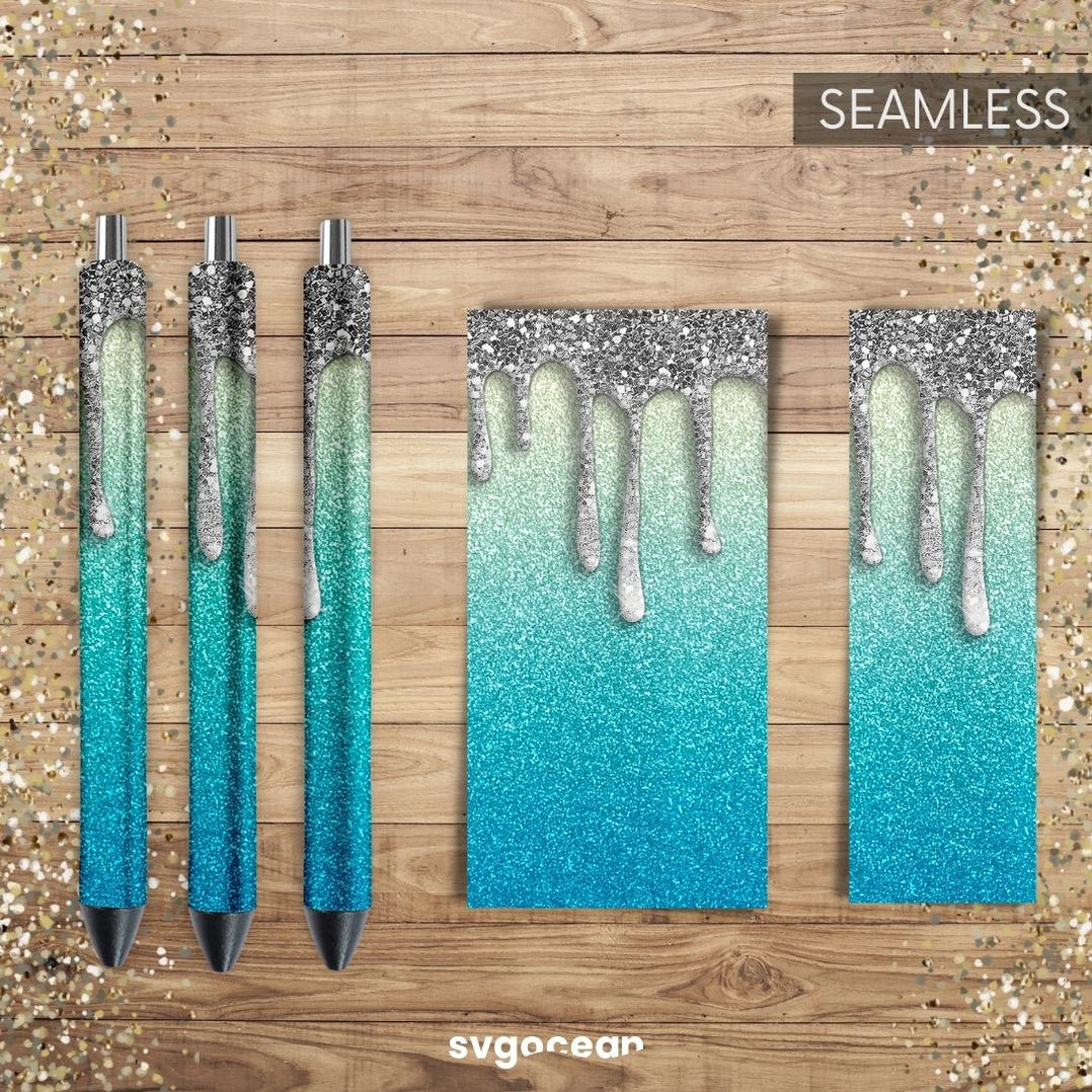 Blue Glitter Pen - Svg Ocean — svgocean