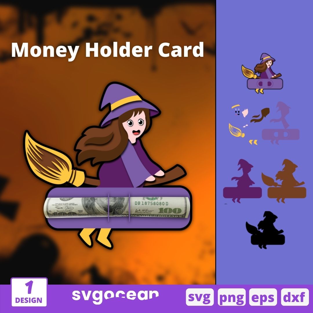 Witch Money Holder Card Svg vector for instant download - Svg Ocean ...