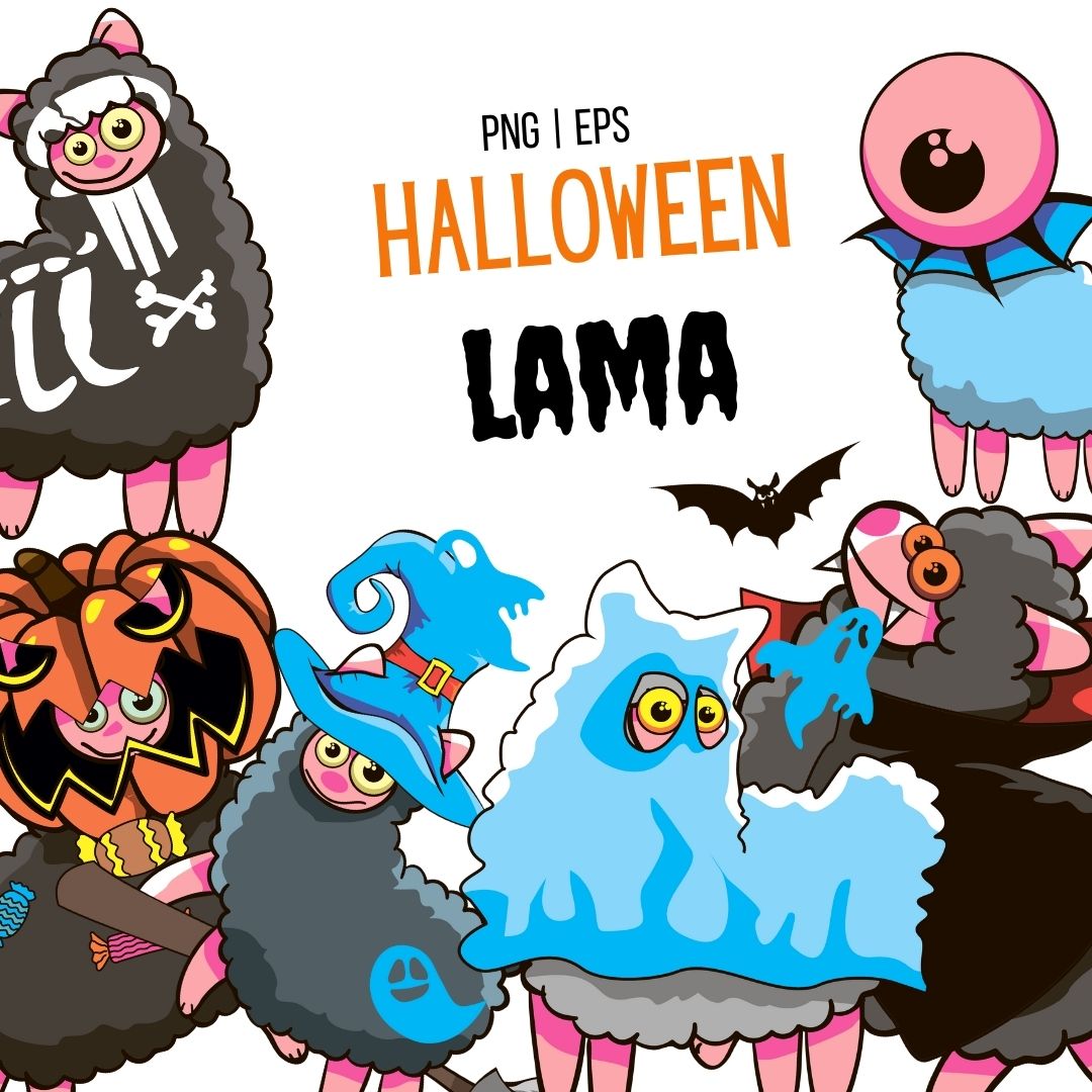 Halloween Lama Clipart vector for instant download - Svg Ocean — svgocean
