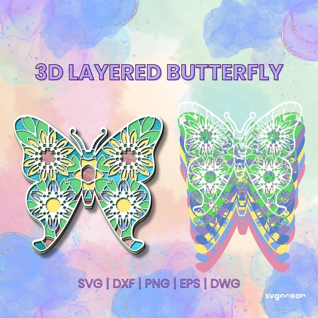 3D Butterfly SVG Bundle vector for instant download - Svg Ocean — svgocean