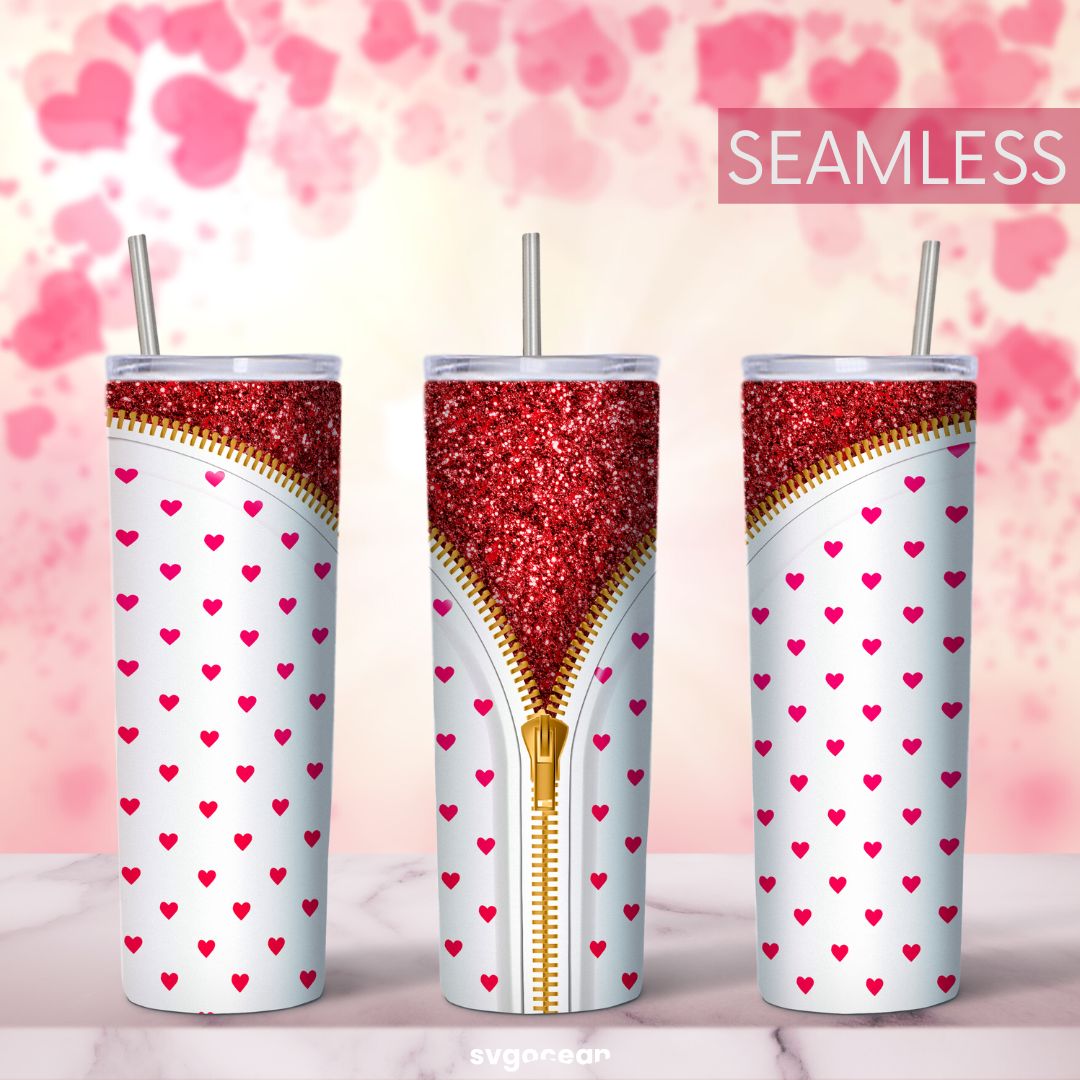 Valentine Day Zipper Design Tumbler Sublimation vector for instant ...