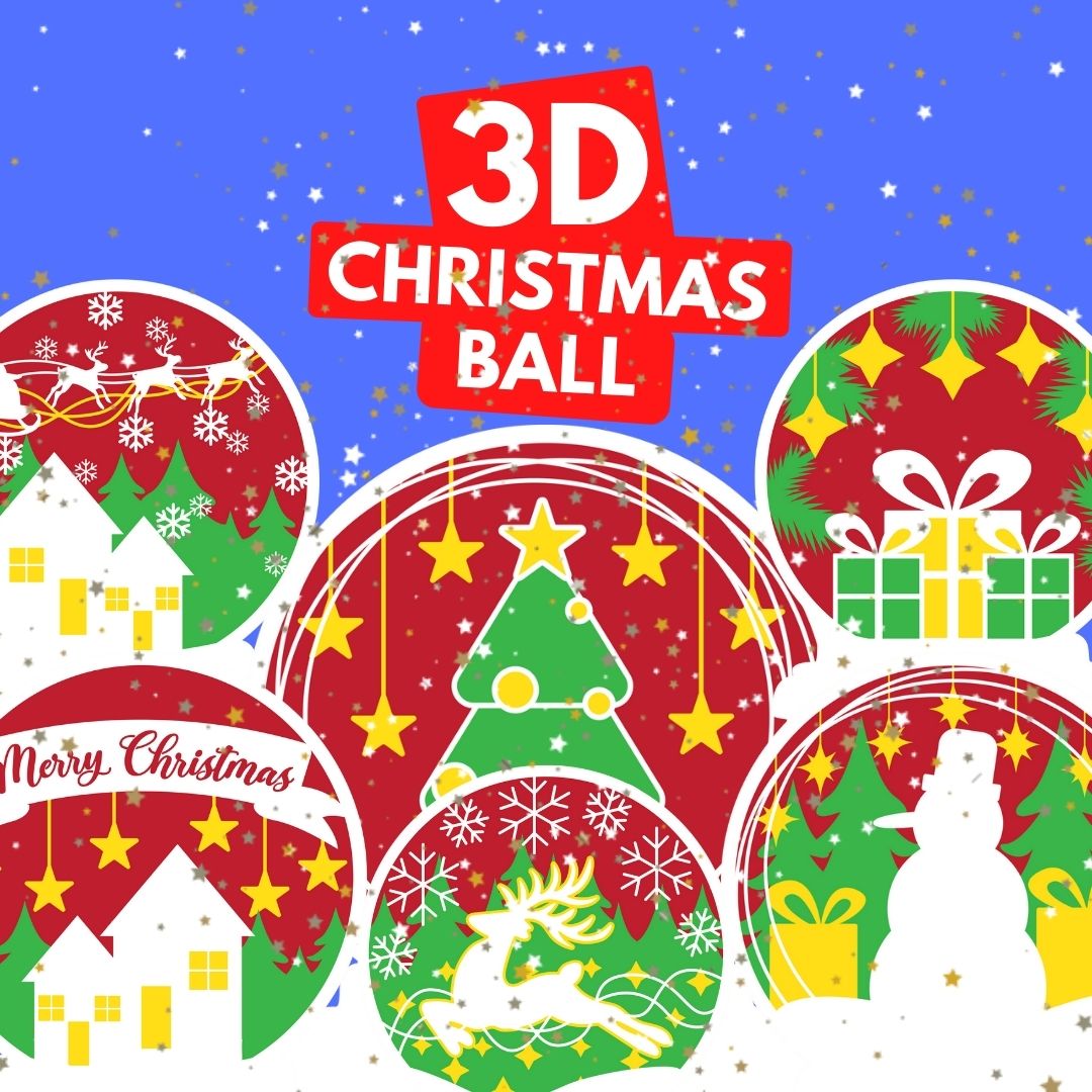 3D Christmas Balls SVG Bundle vector for instant download - Svg Ocean ...