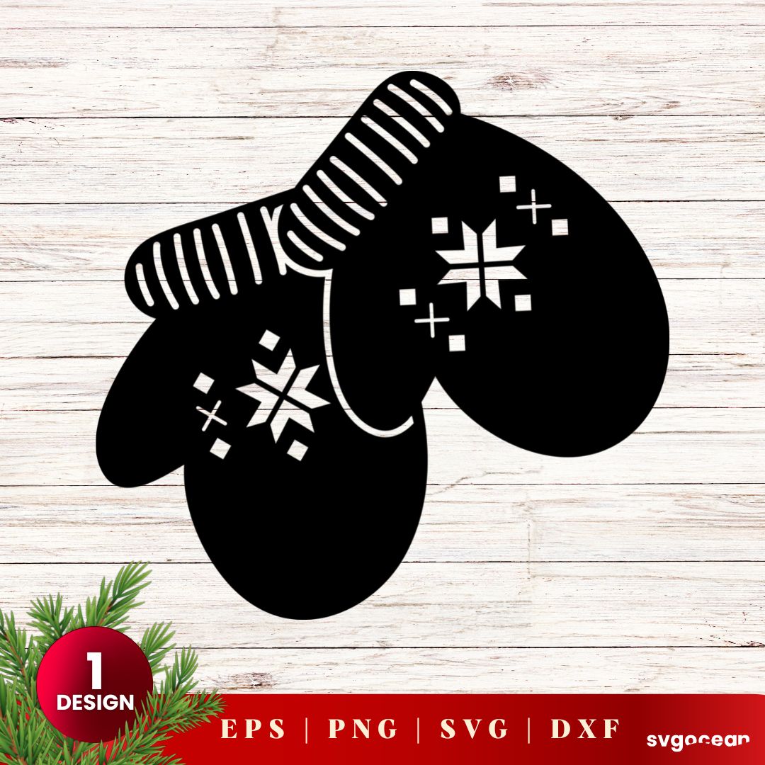 Christmas Mittens Svg vector for instant download - Svg Ocean — svgocean