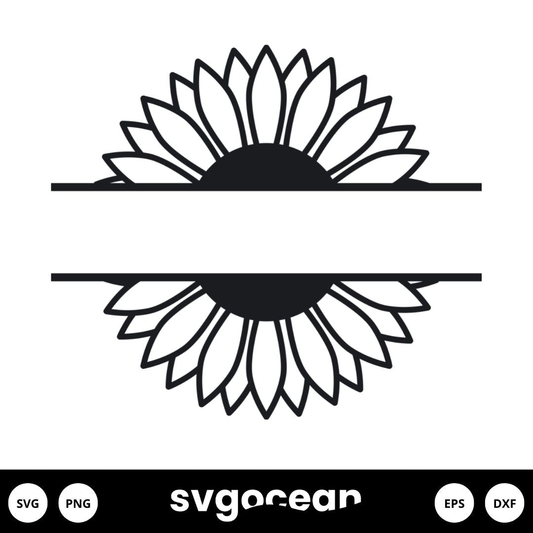 Sunflower Monogram SVG vector for instant download - Svg Ocean — svgocean