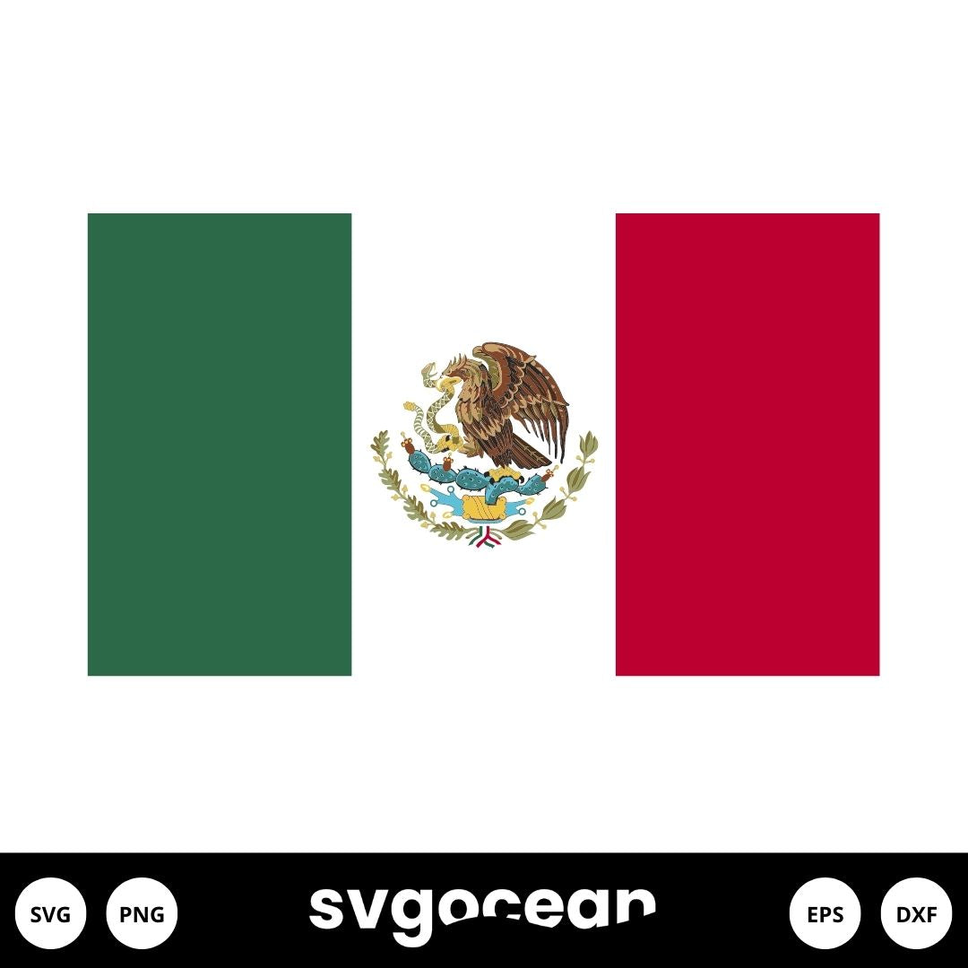 Mexico Flag SVG vector for instant download - Svg Ocean — svgocean