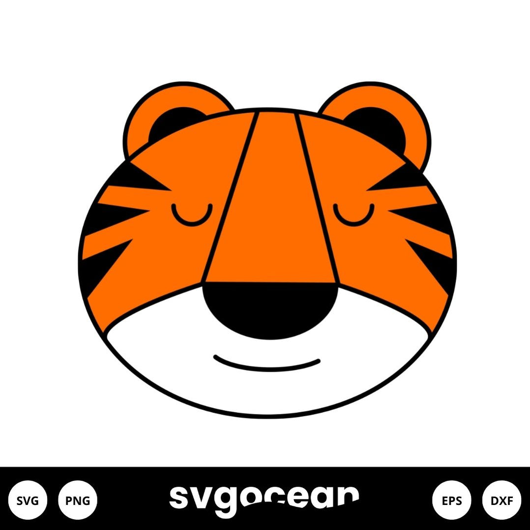 Tiger Face Svg vector for instant download - Svg Ocean — svgocean