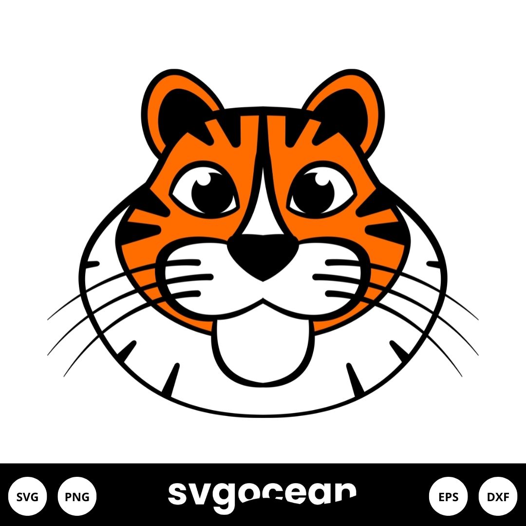 Tiger Head Svg vector for instant download - Svg Ocean — svgocean
