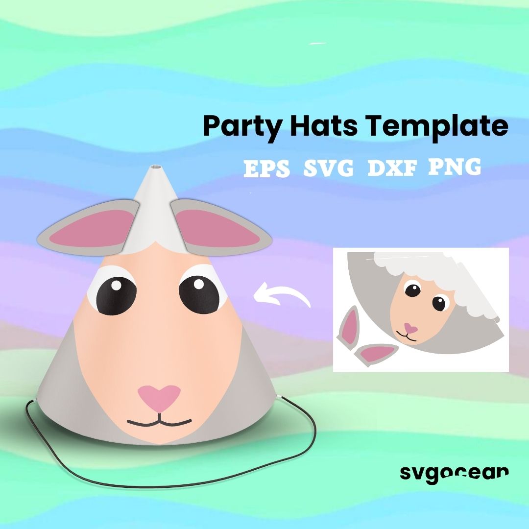 Sheep Party Hat Cut File vector for instant download - Svg Ocean — svgocean