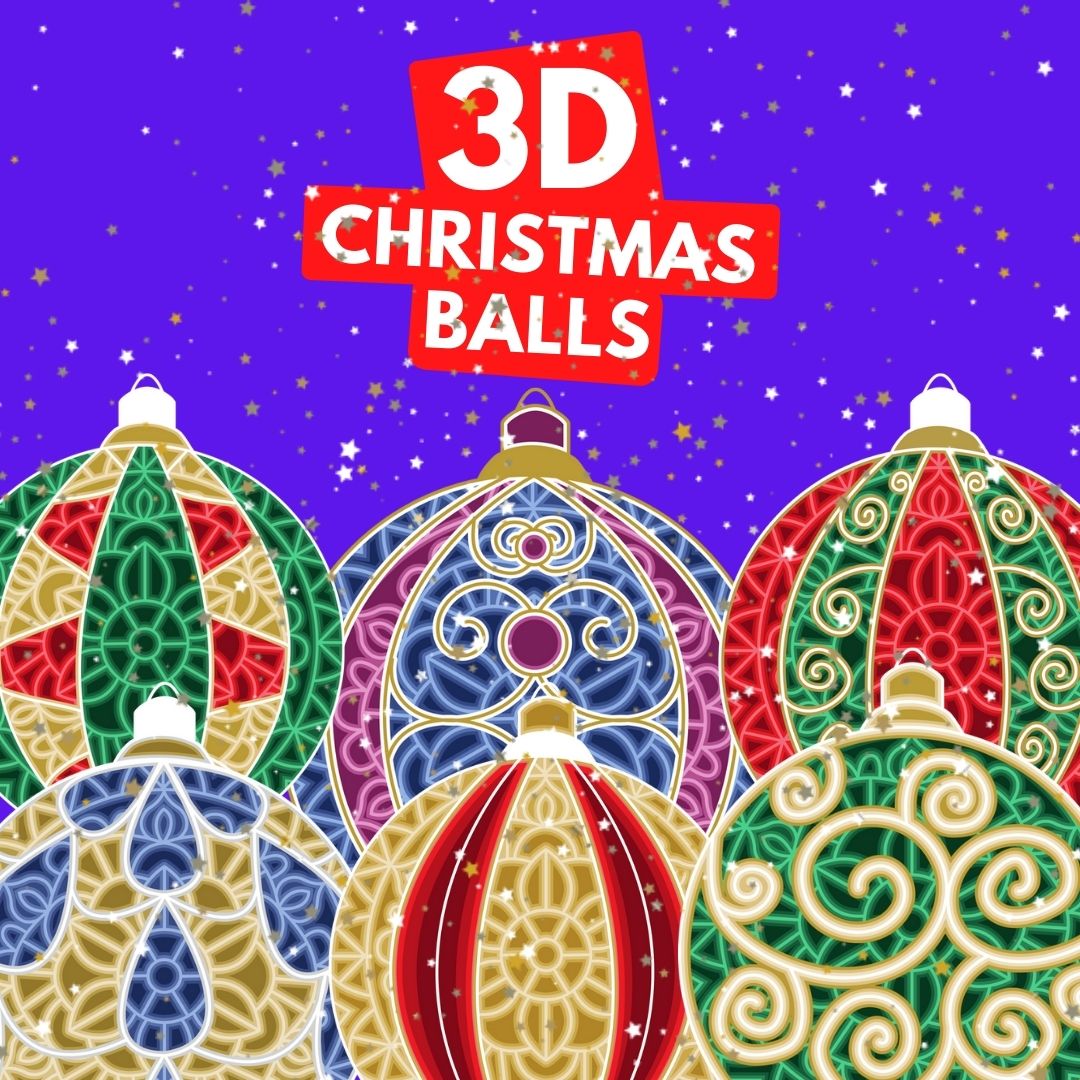 3D Christmas Balls SVG Bundle vector for instant download - Svg Ocean ...