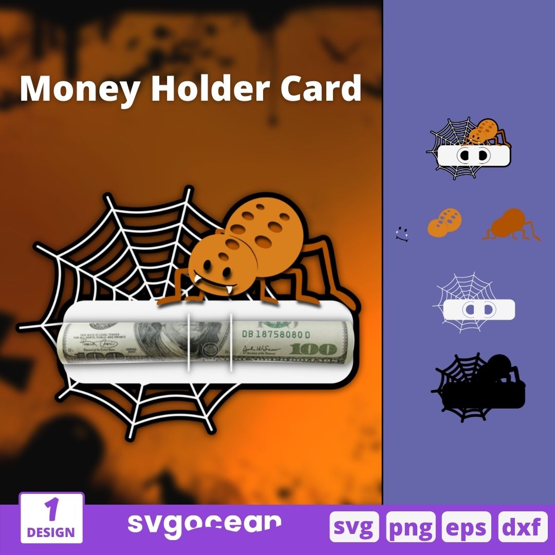 Spider Money Holder Card Svg vector for instant download - Svg Ocean ...