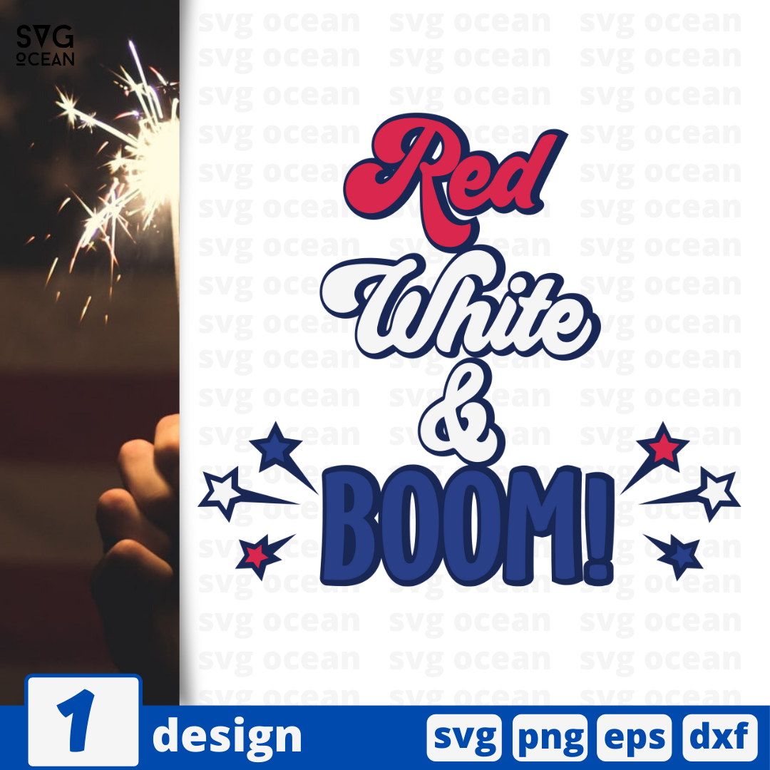 Red white & boom SVG bundle vector for instant download - Svg Ocean ...