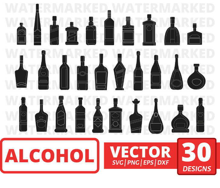 Alcohol bottles SVG bundle vector for instant download - Svg Ocean ...