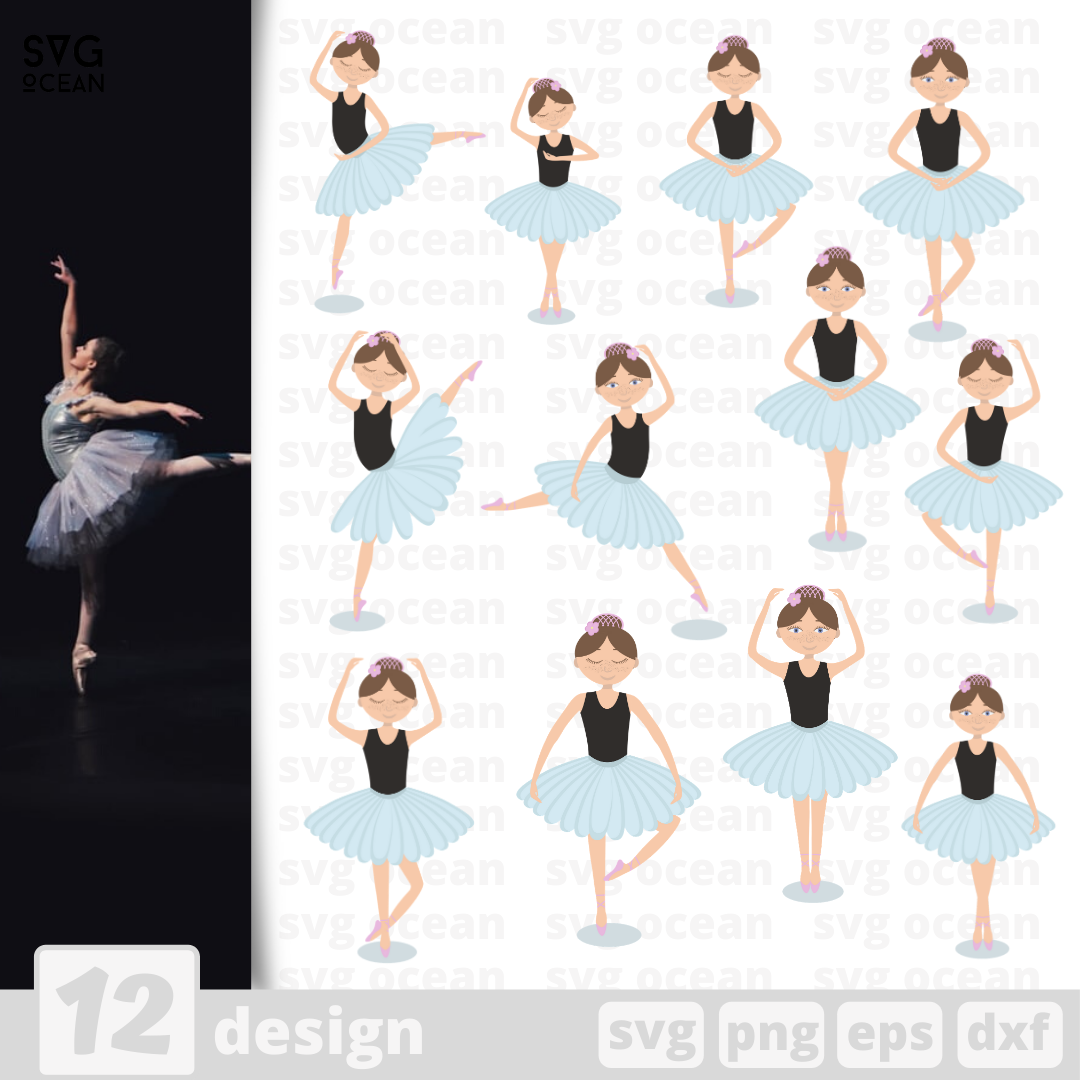 Ballerina SVG bundle vector for instant download - Svg Ocean — svgocean