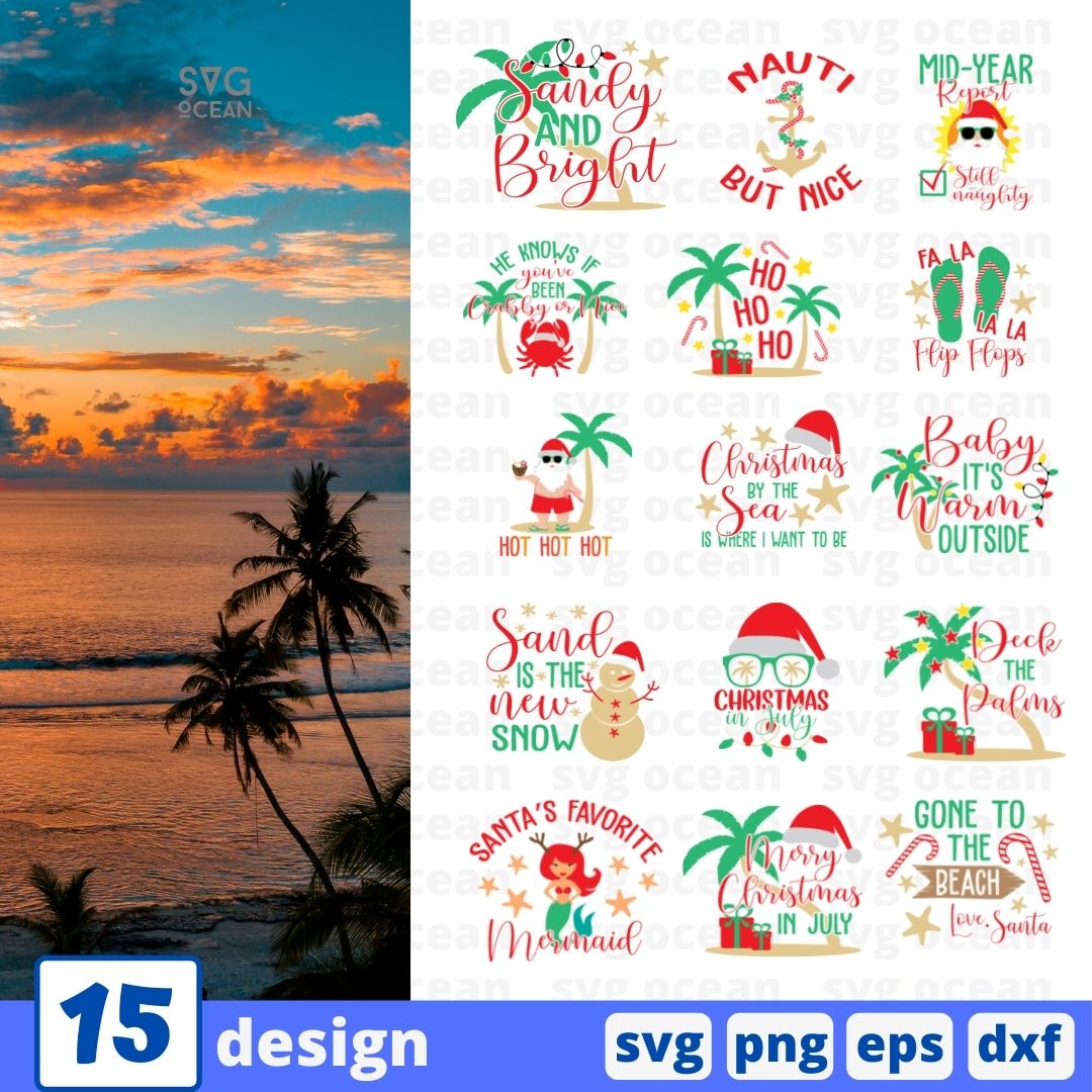Christmas in July SVG Bundle vector for instant download - Svg Ocean ...